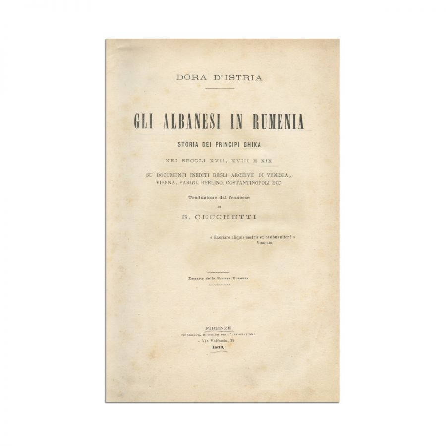 Dora D’Istria, Gli albanesi in Rumenia. Storia dei principi