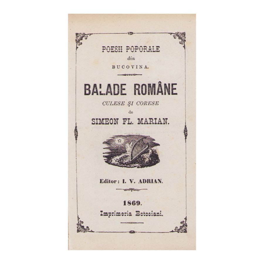 Simion Fl. Marian, Balade române, 1869