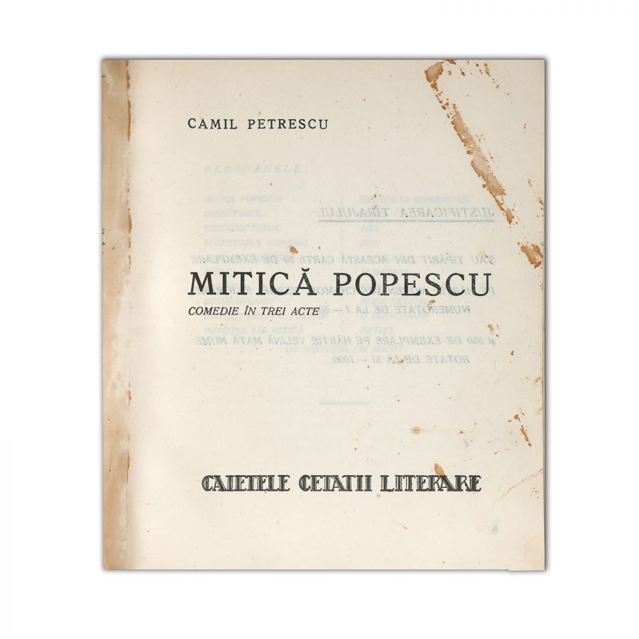 Camil Petrescu, Teatru. Mitică Popescu
