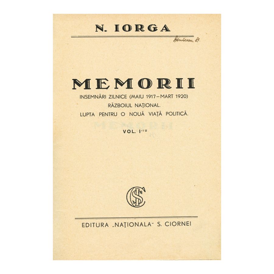 N. Iorga, Memorii, 7 volume, cu semnătură de tiraj