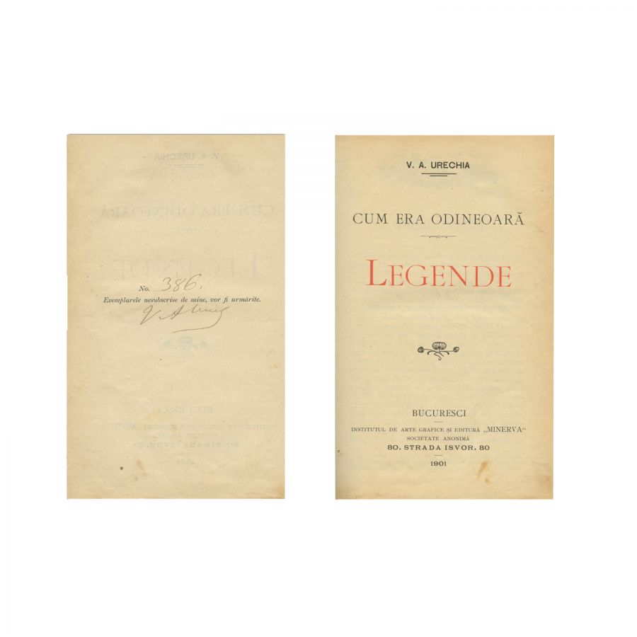 V. A. Urechia, Cum era odineoară, 1901