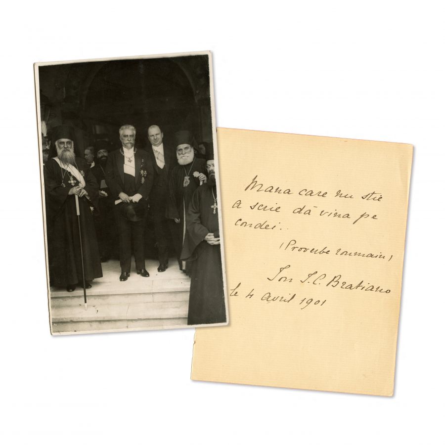 Ion I. C. Brătianu, fotografie de Iosif Berman + bilet cu text