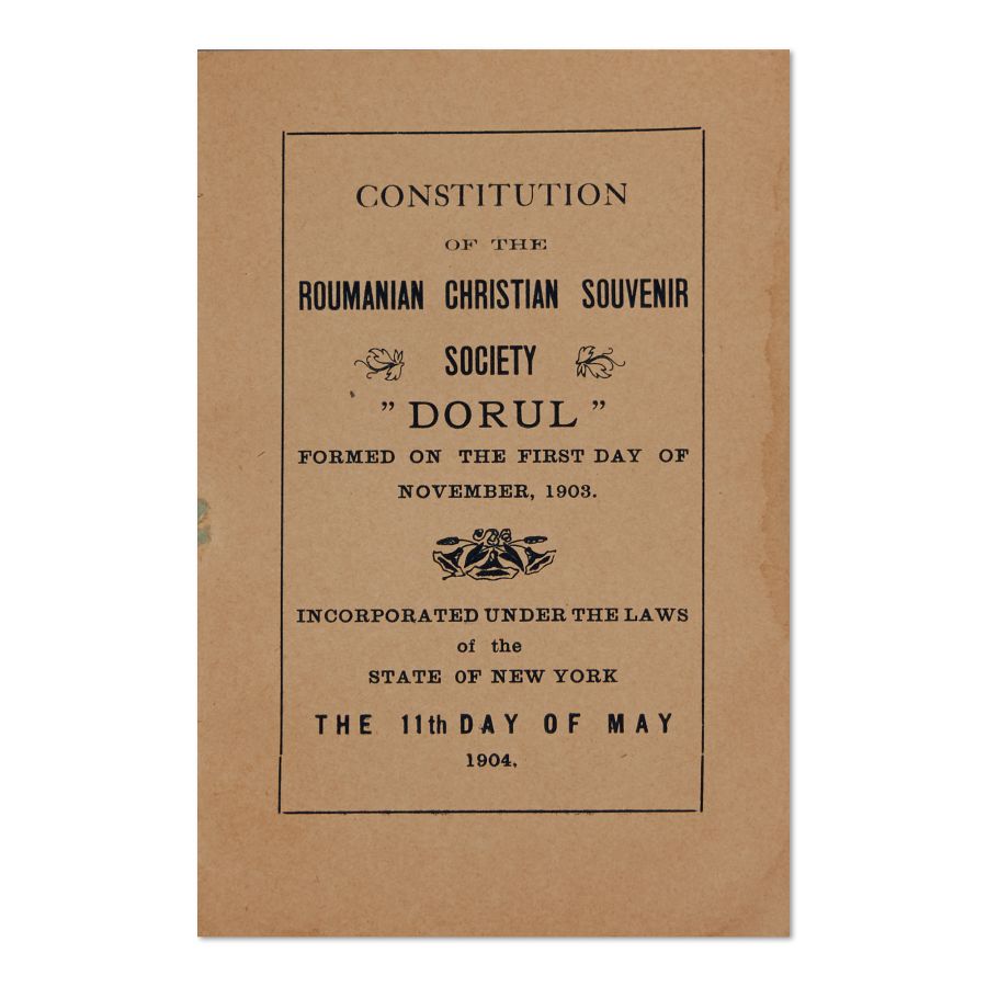 Constitution of the Roumanian Christian Souvenir Society